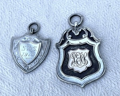 STERLING SILVER WATCH CHAIN FOBS WITH PRESENTATION INSCRIPTION | eBay UK