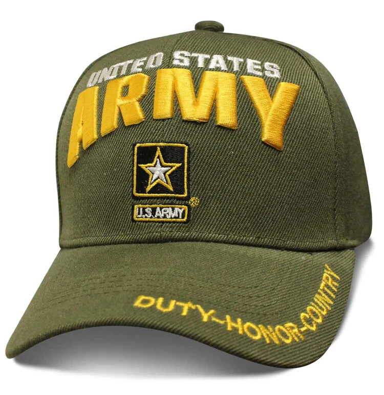 US Army Cap Kappe mit Klettverschluß Oliv Duty Honor | eBay.de
