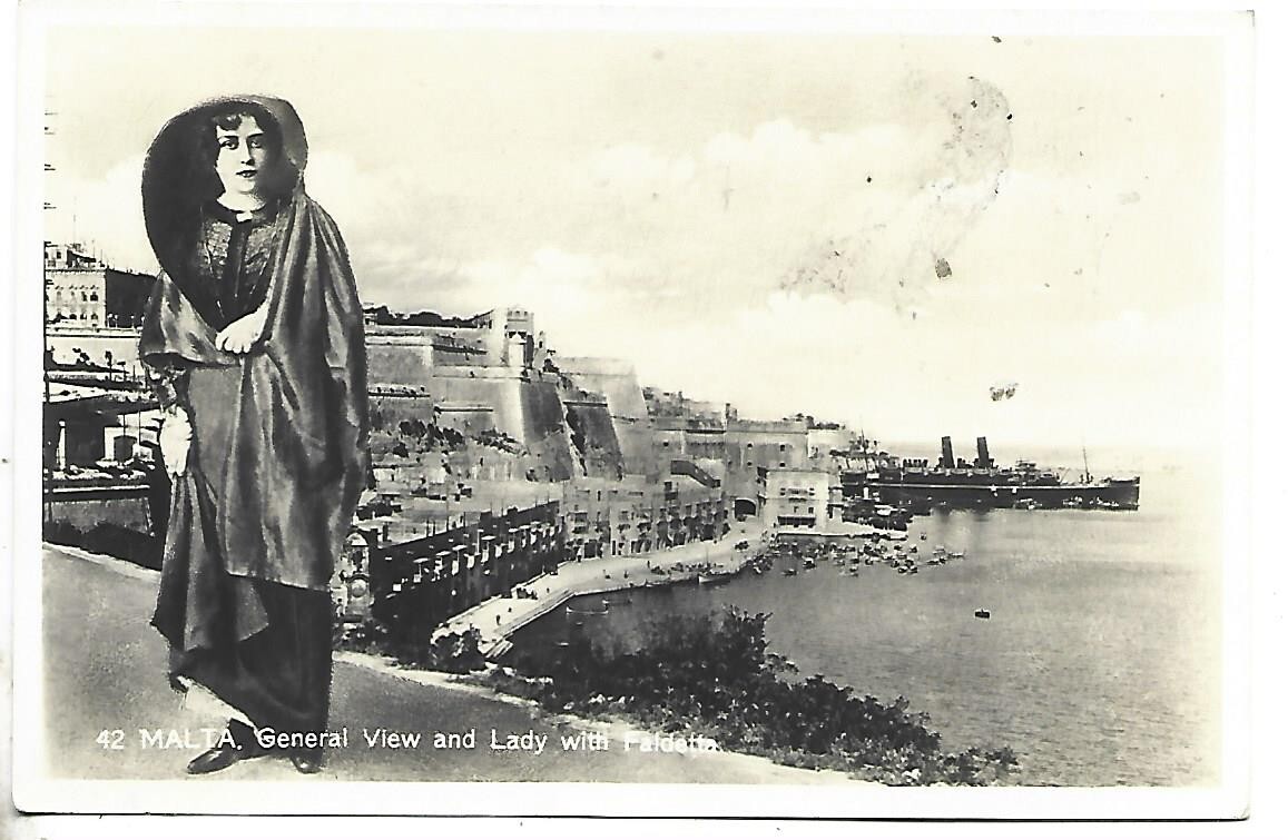 1938 MALTA GENERAL VIEW AND LADY WITH FALDETTA | eBay