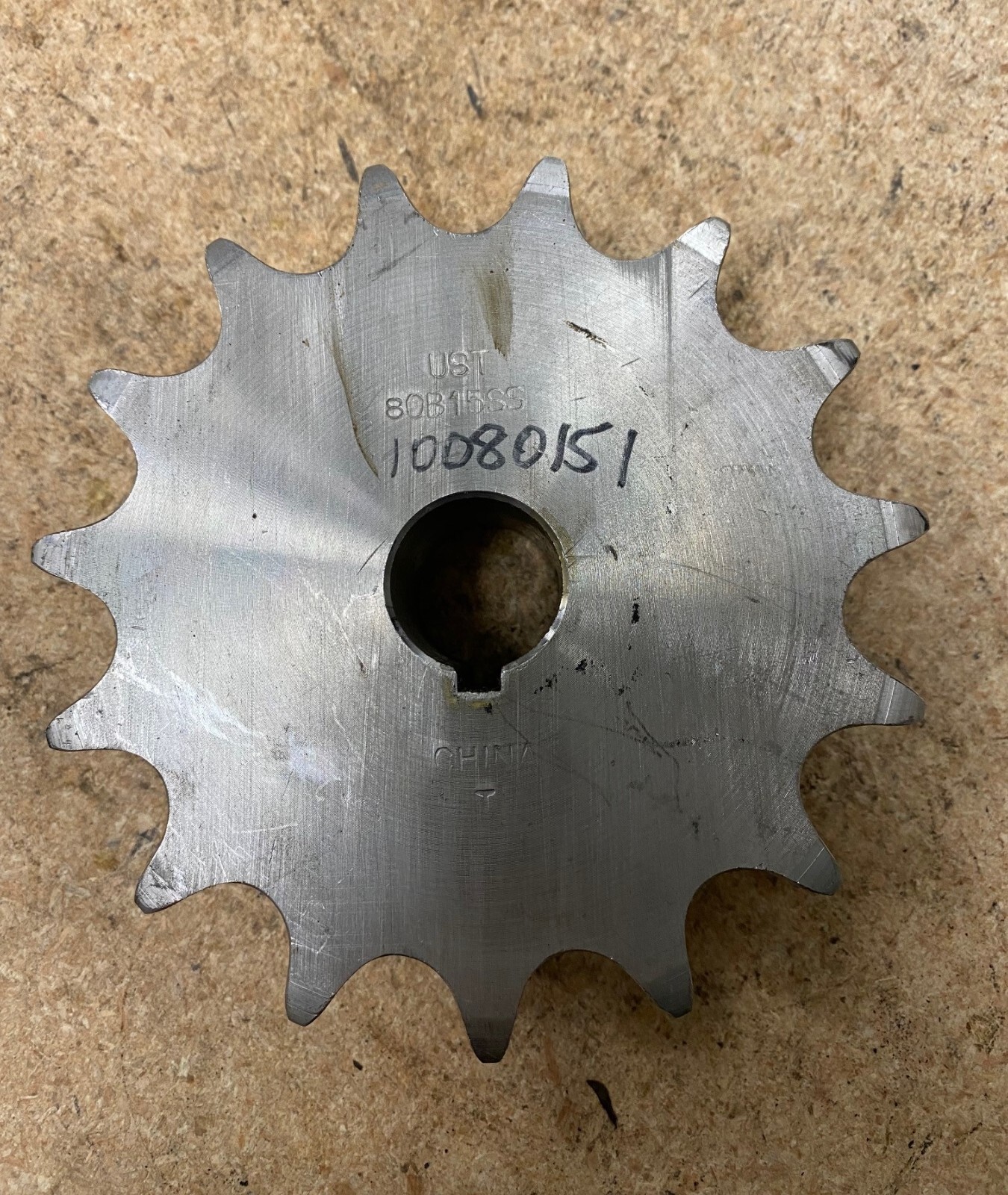 UST 80B15SS 1" BORE ROLLER CHAIN SPROCKET #80 CHAIN 15 TEETH STAINLESS ...