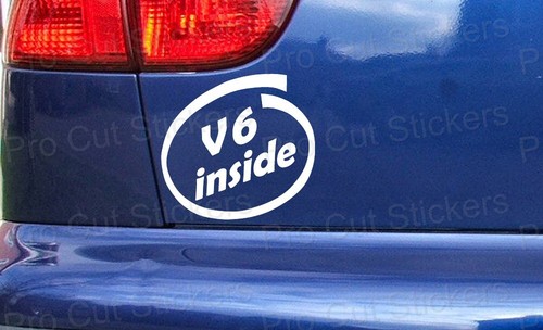 V8 inside Funny Novelty Custom Car Bumper Window Vinyl Die Cut Stickers ...