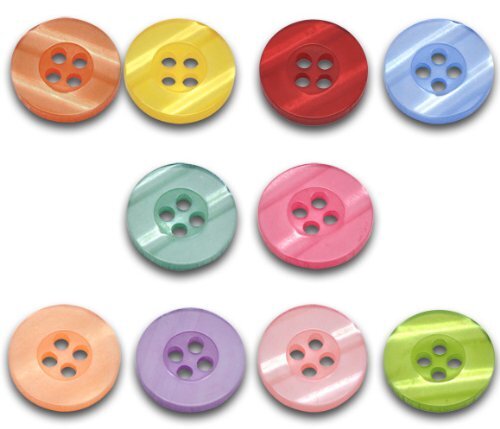 100PC Mixed Resin Sewing Buttons 4 Holes for Scrapbooking and Crafting ...