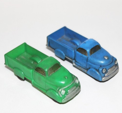 Vintage Lot Manoil Hard Plastic Toy Pickup Truck Retro Green Blue No 3 ...