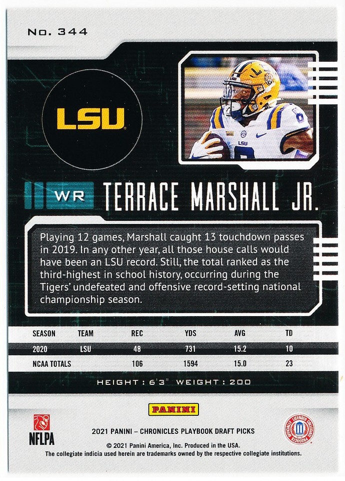 Terrace Marshall Jr - LSU Tigers - 2021 Chronicles Draft Picks ...
