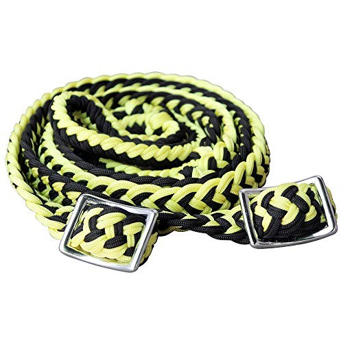 Yellow-Black 1 inch x 8 ft. Hilason Braided Poly Barrel Horse Racing ...