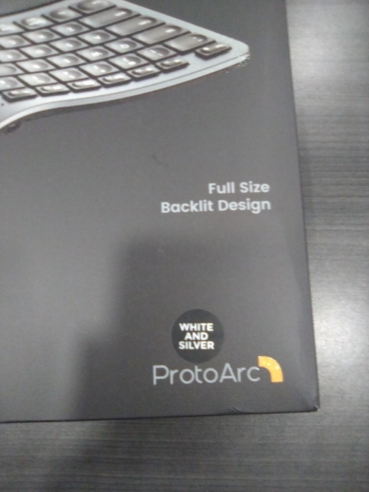 ProtoArc Backlit Wireless Ergonomic Split Keyboard, EK01 Plus ...