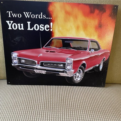 Desperate Enterprises Pontiac GTO Reproduction Metal Sign Red Black ...