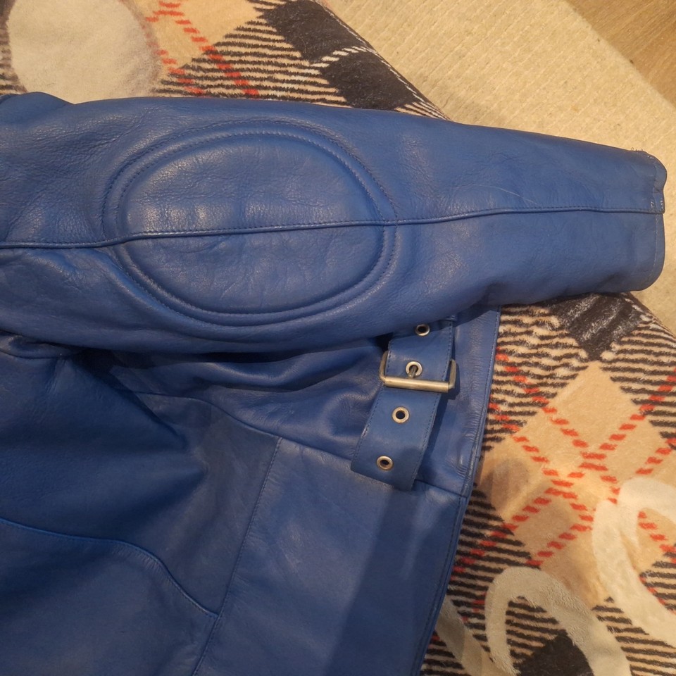 Akito Blue Leather Motorcycle Jacket New | eBay UK