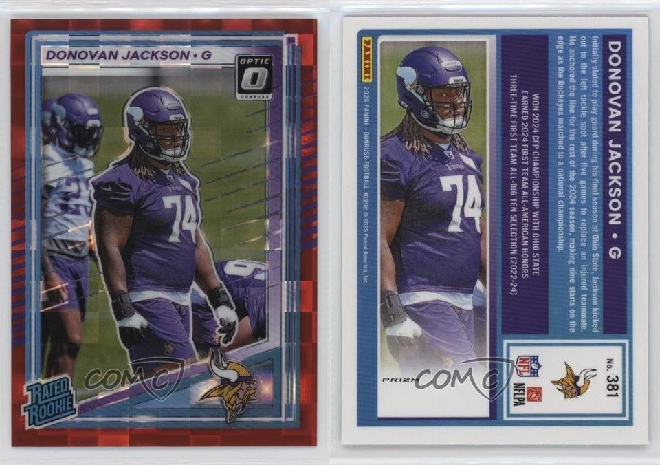 2025 Donruss Optic Preview Red Pandora Prizm Donovan Jackson #381 ...
