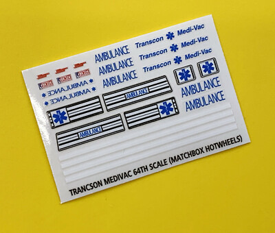 Cannonball Run Transcon Medi-Vac 64th scale sticker decal | eBay