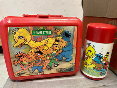 Vintage Sesame Street Deli Sandwich Red Aladdin Plastic Lunch Box With ...