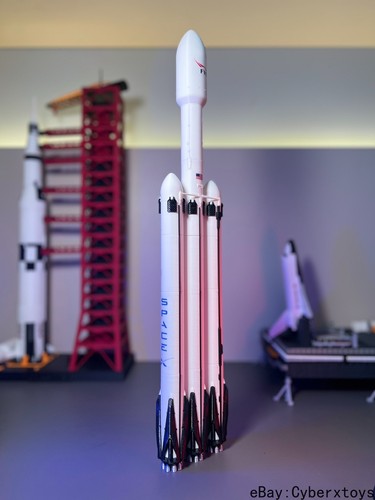 1:144 NASA SpaceX Falcon Heavy F9 Strong back Rocket Model Set Foldable ...