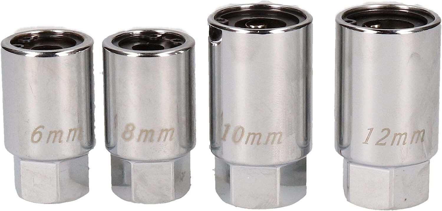 4pc Socket Stud Screw Extractor Remover Installer 6, 8,10,12mm w/Roller ...