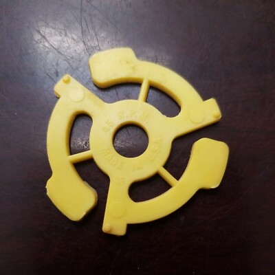 One plastic yellow Spindle Adapter 45 RPM records Snap On | eBay