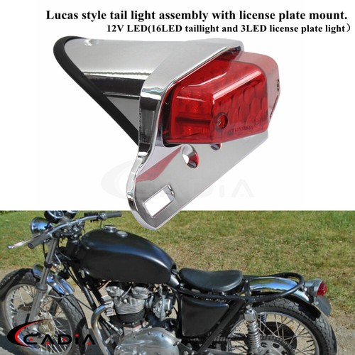 LUCAS STYLE LED Brake Tail Light Assemblies For Harley British Norton ...