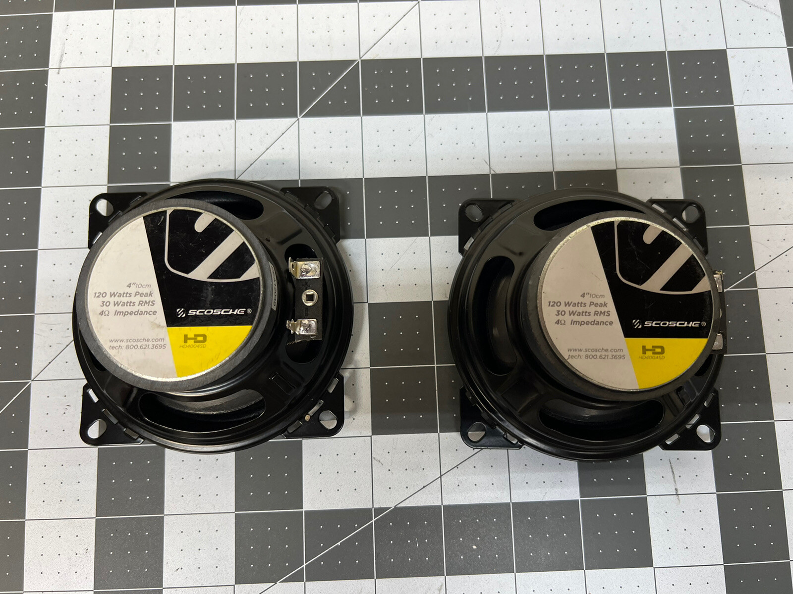 2X Scosche HD4004SD 4-Way Hd 4 Inch Speaker set 120W peak/30W RMS Work ...