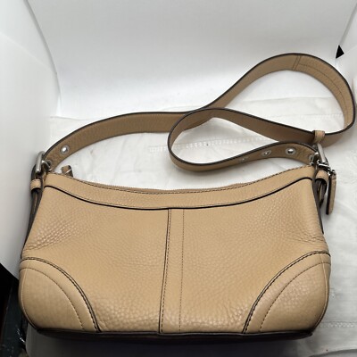 Coach CO882-12321 Carmel Tan Pebbled Leather Hobo Purse | eBay