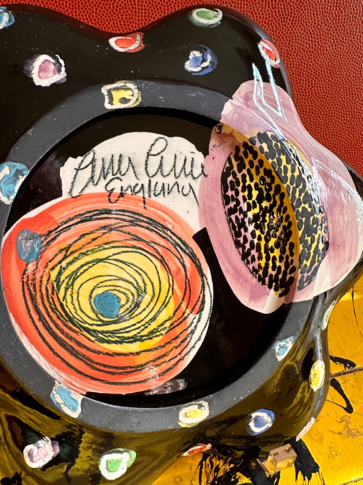 Lorna Jackson Currie serving plate hand painted signed from Barneys N Y ...