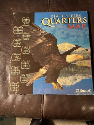 HE HARRIS State Series Quarters Map - WITH All State COINS | eBay