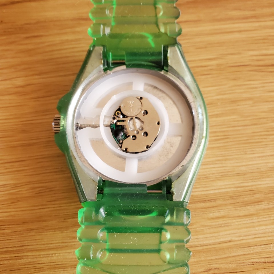 Romero Britto Art Watch Green Jelly Band Parts Missing Back Cover | eBay