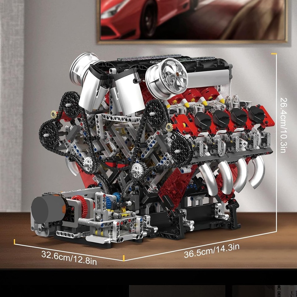 V8 Engine Building Blocks Sets, V8 Engine Model Kit That Runs, MOC ...