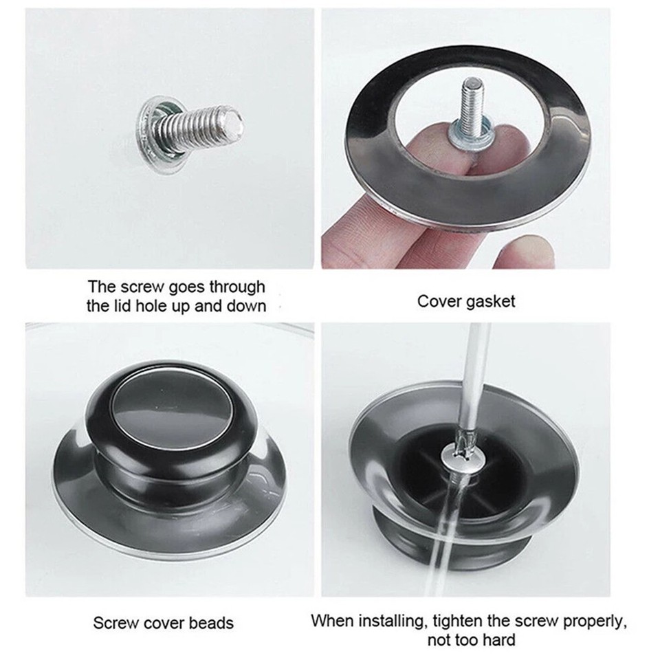 Lid Knobs Cap With Screws For Glass Lid Pot Knob Handle Replacement ...