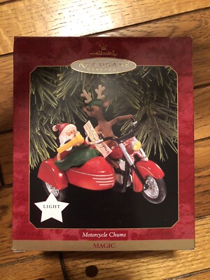 HALLMARK KEEPSAKE CHRISTMAS ORNAMENT IN BOX MOTORCYCLE CHUMS MAGIC ...