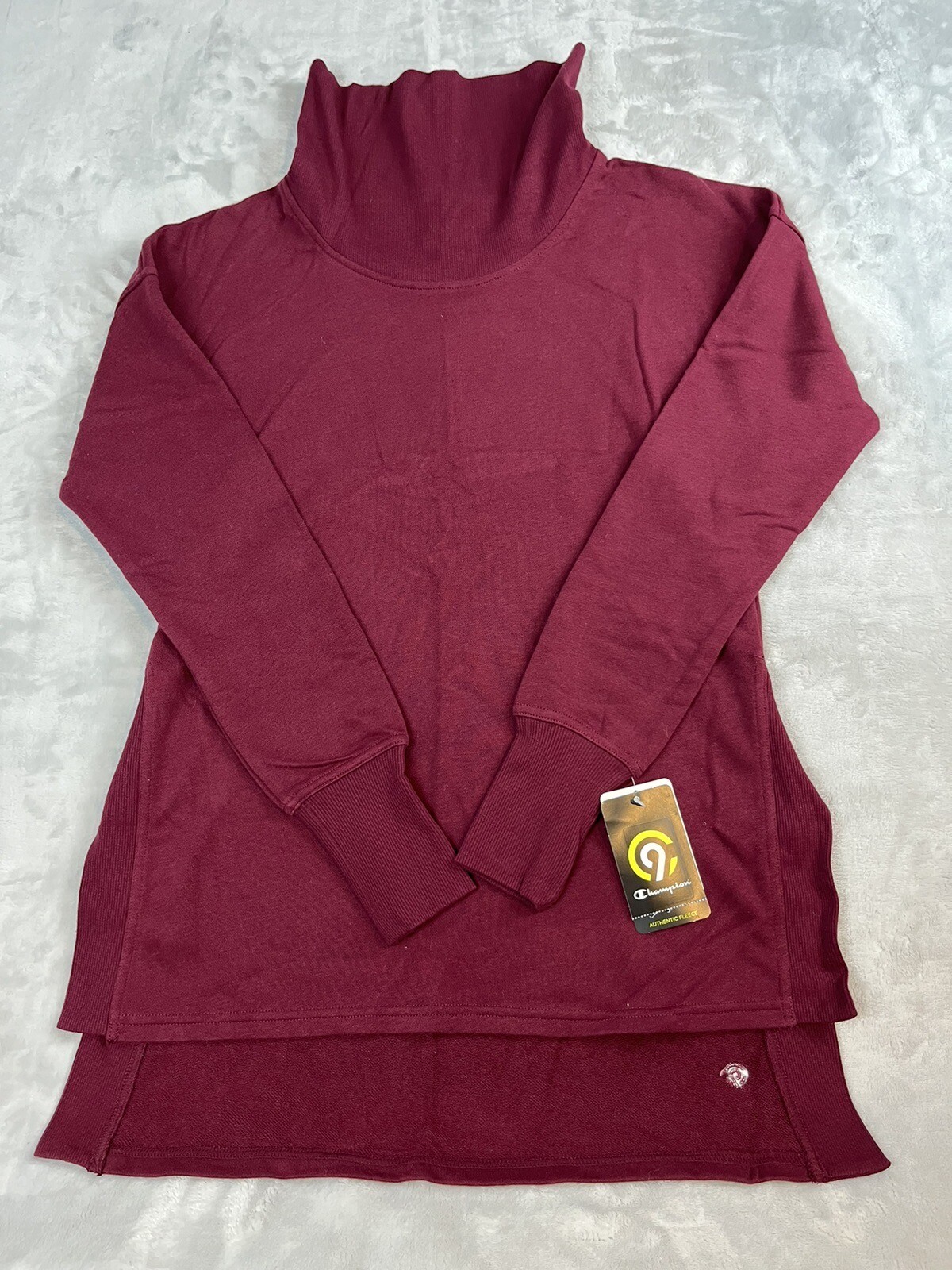 C9 CHAMPION Women's Turtleneck French Terry Pullover Maroon Sweatshirt ...