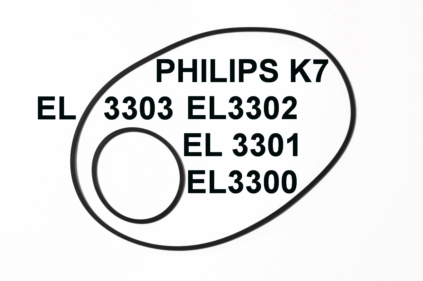 SET BELTS PHILIPS TAPE DECK K7 EL3300 EL3001 EL3302 EL3003 NEW EL 3300 ...