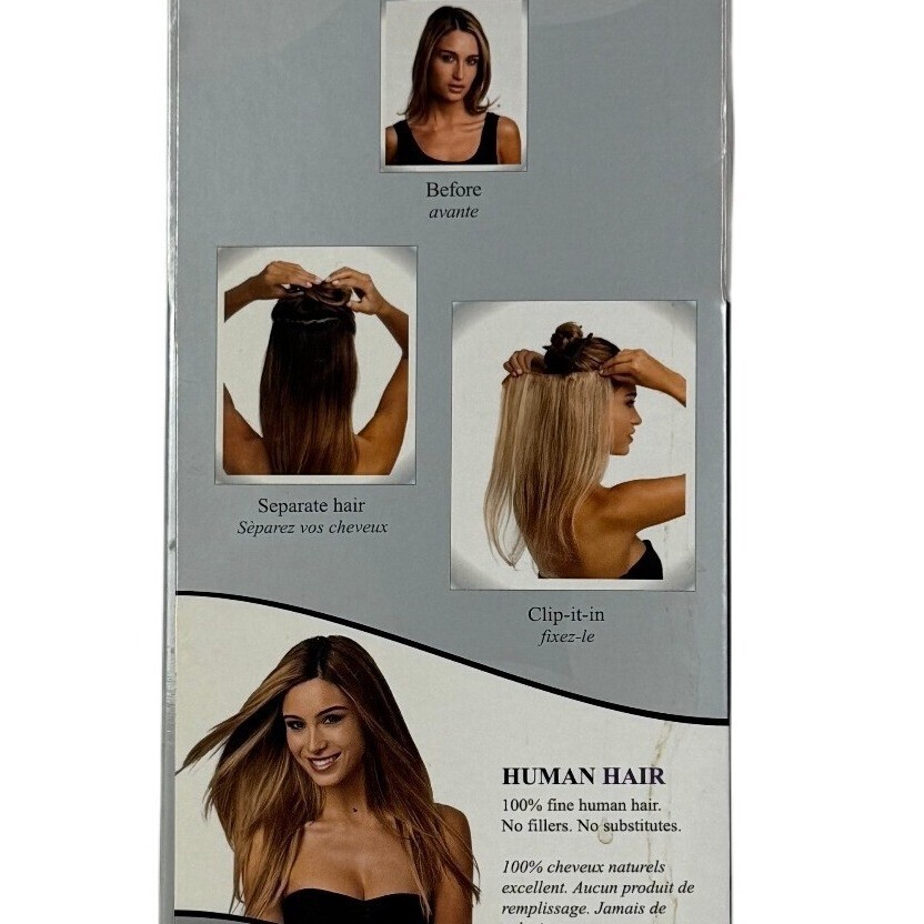 Hairdo Highlight Extension 18" Human Hair Clip In Buttered Toast/Drk ...