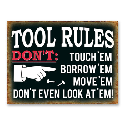 Country Metal Tin Sign Wall Art Tool Rules Plaque 30x40cm | eBay Australia