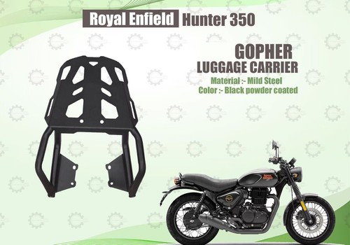 Fit For Royal Enfield "Hunter 350 Black Gopher Luggage Carrier" | eBay ...