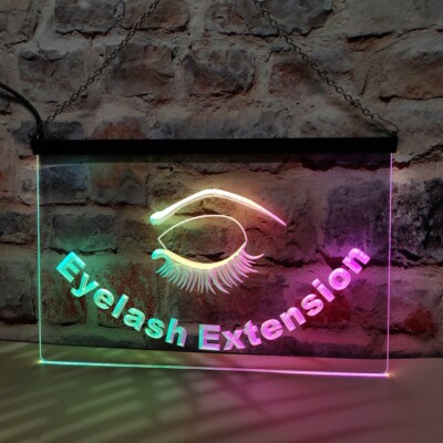 Eyelash Extension Beauty Salon LED Neon Light Sign Featuring Colorful ...