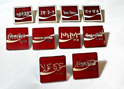 Coca Cola All Around the World Foreign Language Pins - Selection of 10 ...