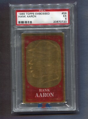 HANK AARON ATLANTA BRAVES 1965 TOPPS EMBOSSED BASEBALL CARD #59 PSA 5 ...