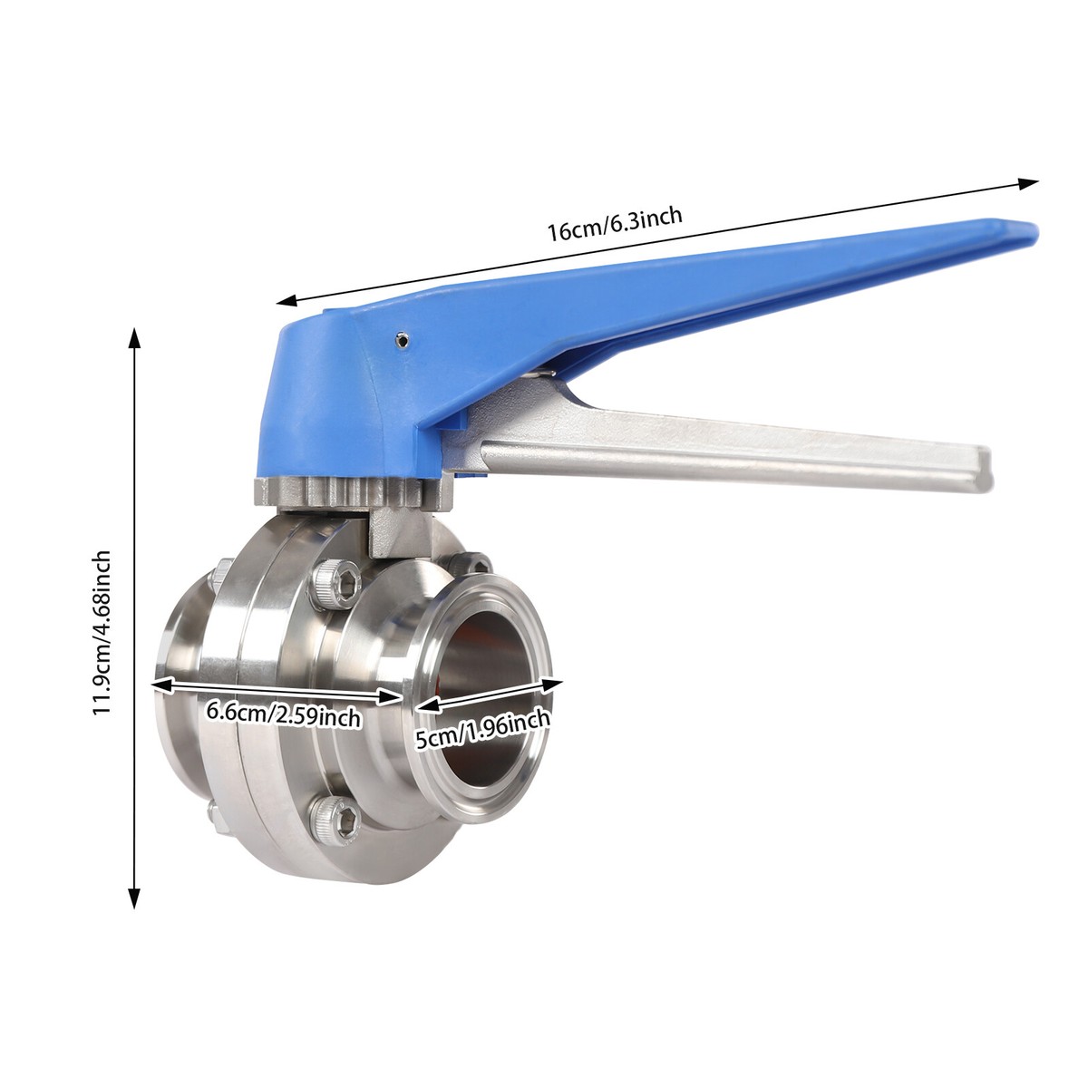 Sanitary Butterfly Valve 2 Inch Set - Stainless Steel 304, Pull Handle ...