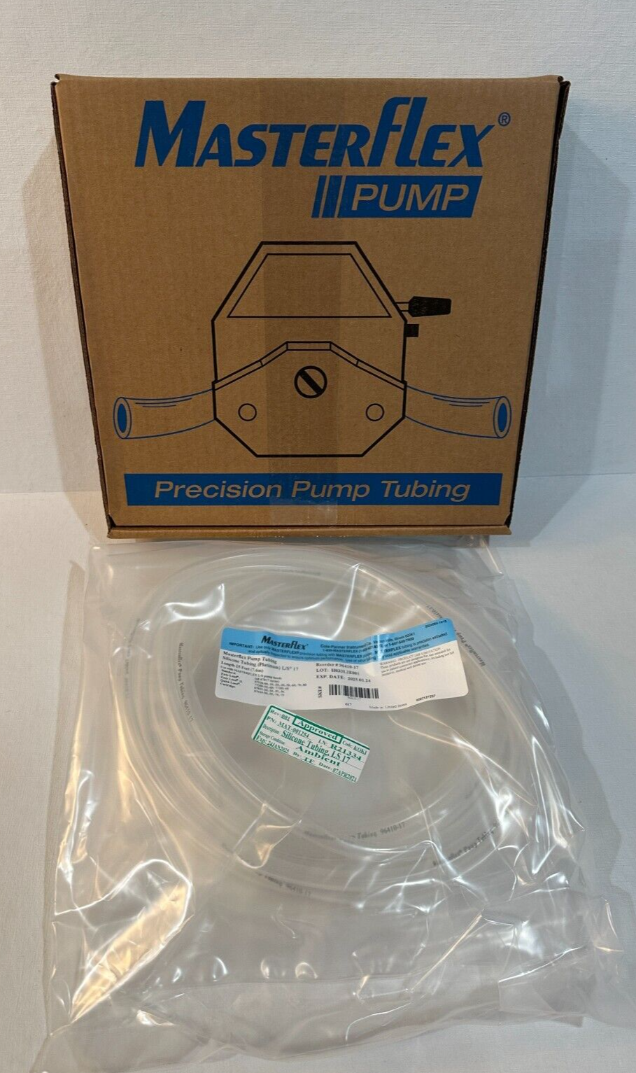 MasterFlex Tubing 25' Silicone (Platinum) L/S 17 #96410-17 Exp 2025-01 ...