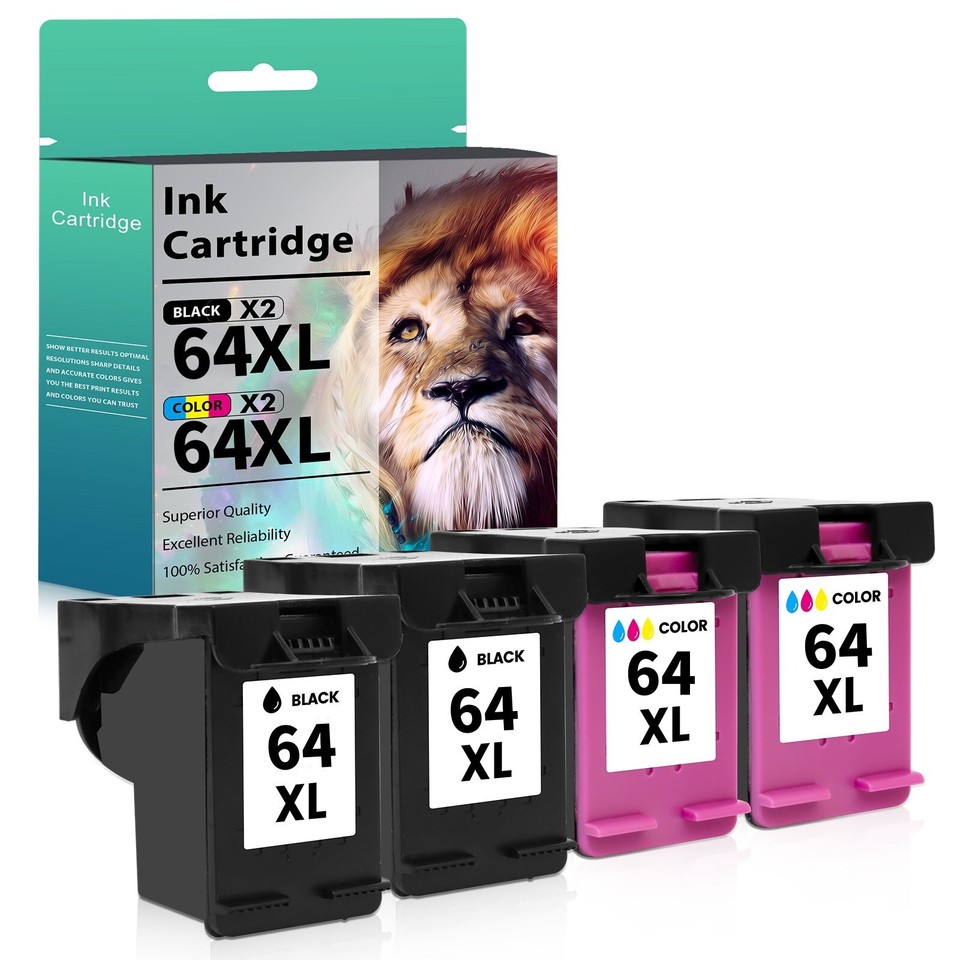64XL XXL Black Color Ink Cartridge 64 XL for HP Envy 7155 7158 7855 ...