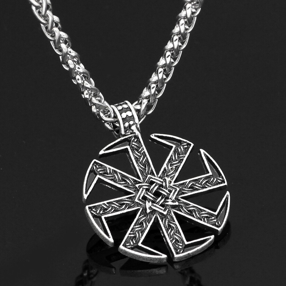 Vintage Kolovrat Slavic Amulet Pendant Necklace Norse Viking Jewelry ...