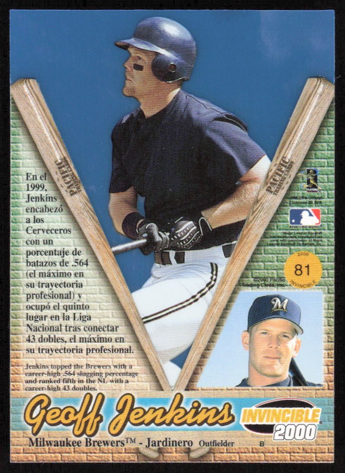 2000 Pacific Invincible #81 Geoff Jenkins - FREE SHIPPING | eBay