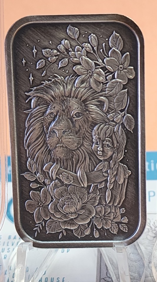 Lions Pride 3 .999 Silver Bar SET w/ COA Enameled Antiqued Proof ...