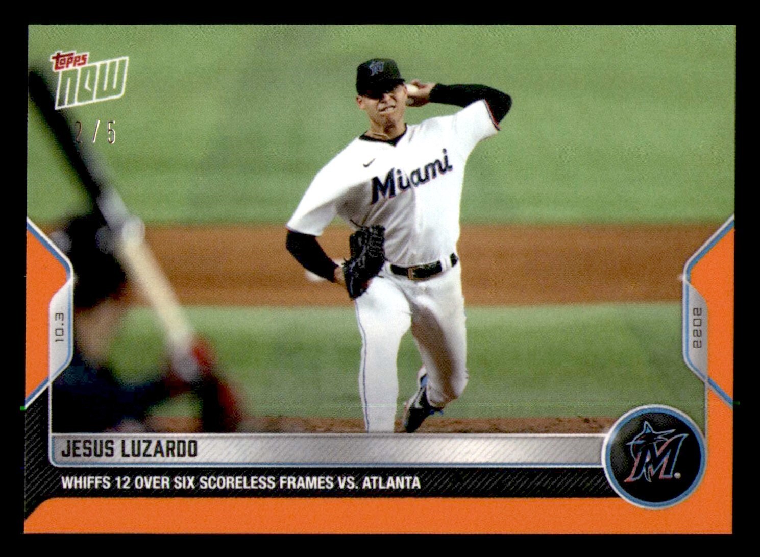 2022 Topps Now Orange Parallel #1008 Jesus Lazardo Marlins 2/5 | eBay