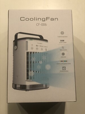 Portable 4 Speed Cooling Fan Color Changing Atmosphere Lamp USB Timing ...