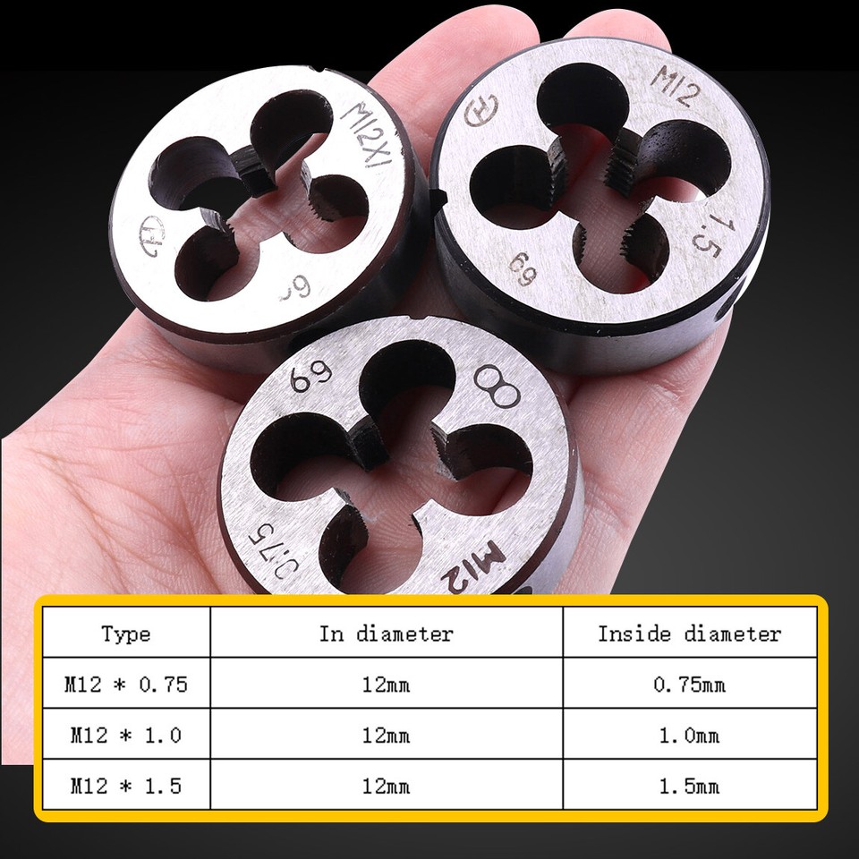 Metric Right Hand Thread Die M7-M22 0.75-2mm Pitch Alloy Steel HSS High ...