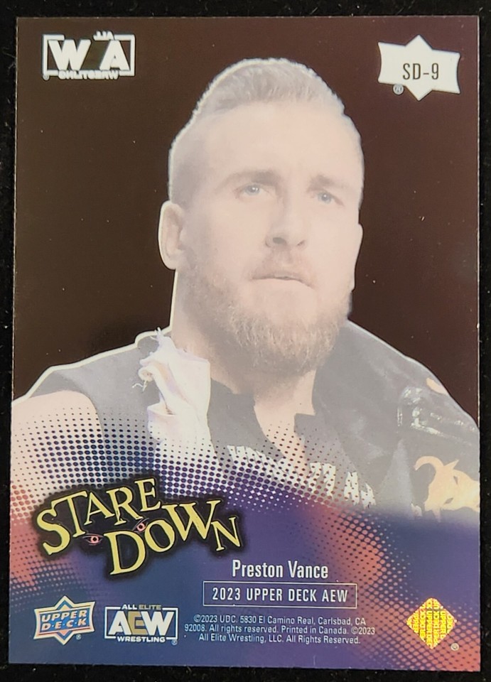 PRESTON VANCE SD-9 2023 Upper Deck AEW STARE DOWN ACETATE | eBay