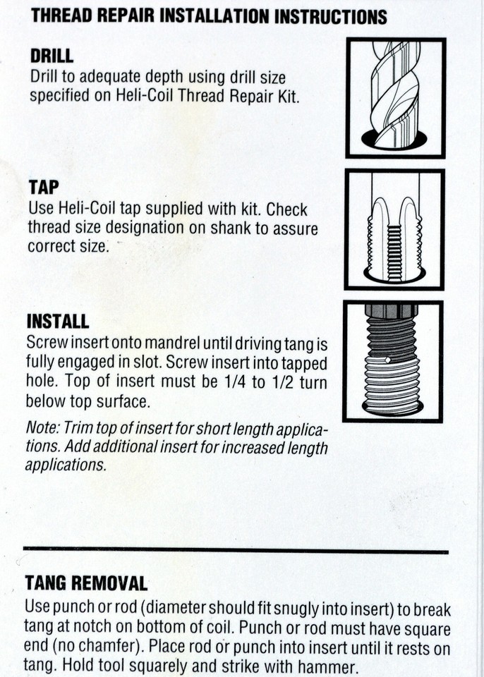 Genuine Helicoil SS Free Running Inserts 3/4-16 x 3/8" Long .375L Fine ...