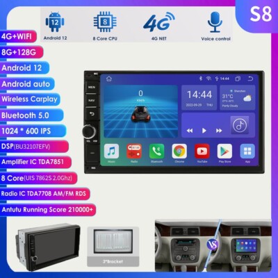 Car Play 7" Android 12 8-Core 8+128GB Car GPS Radio Stereo Head Unit ...
