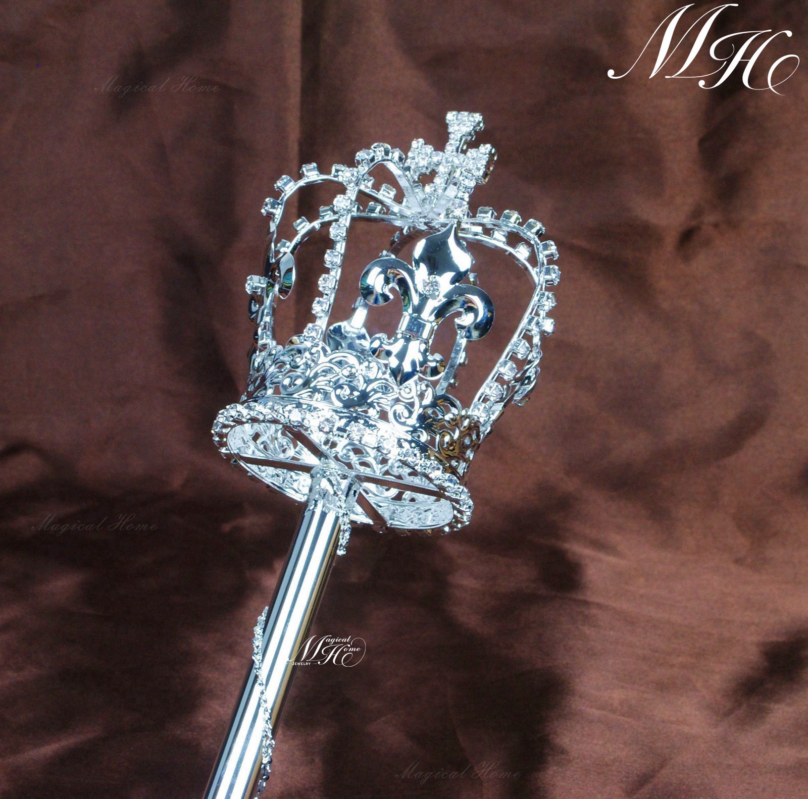 Renaissance Cross Scepter Wand Rhinestones Sceptre Prop Pageant Party ...