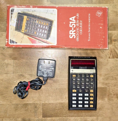 Texas Instruments SR-51A Super Side Rule Calculator w AC Adapter & Box ...