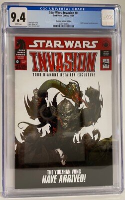 STAR WARS INVASION #0 CGC 9.4 2009 Diamond Retailer Variant! Only 1000 ...